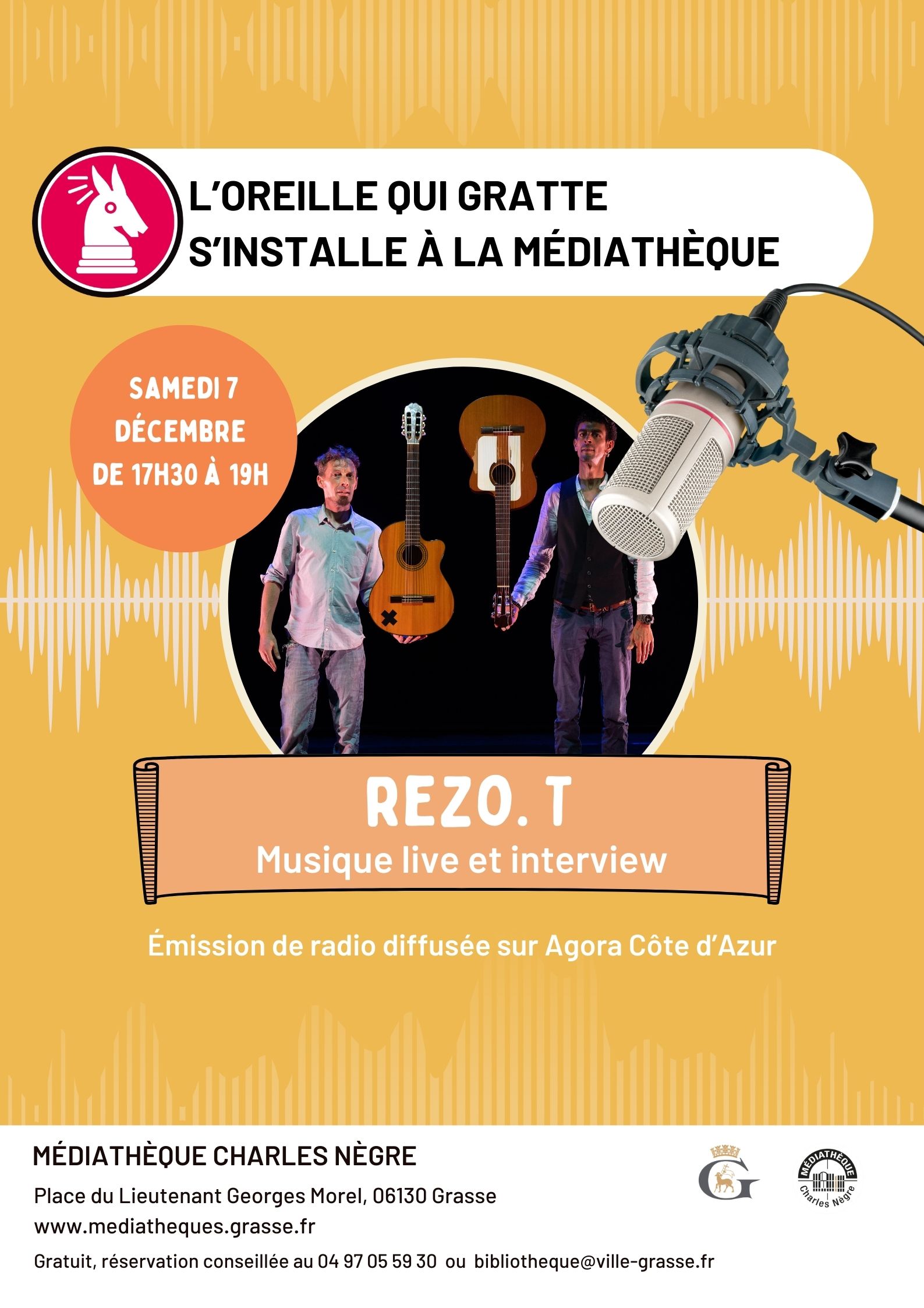 Enregistrement d’une émission avec la web radio L’Oreille qui gratte et le groupe REZO T